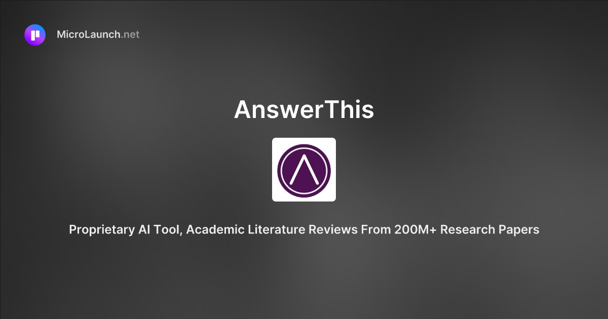 AnswerThis is now on Microlaunch