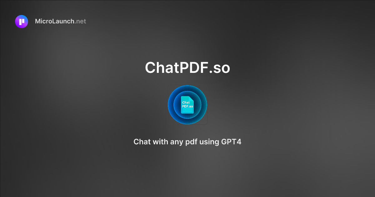 ChatPDF.so is now on Microlaunch