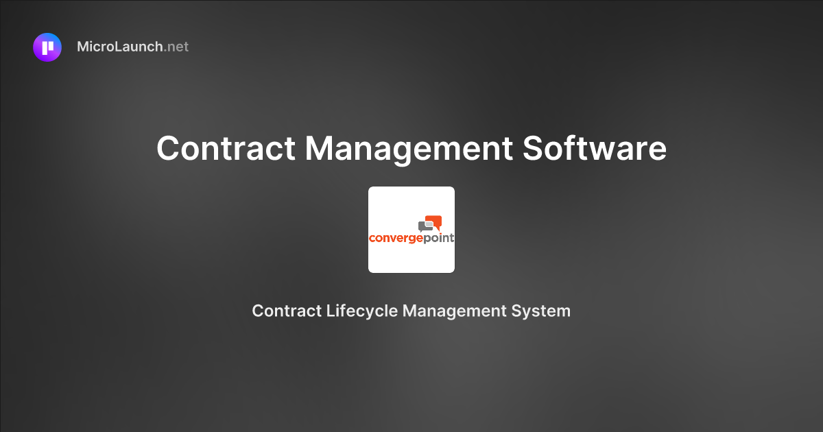 Contract Management Software is now on Microlaunch