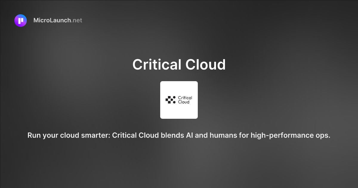 Critical Cloud is now on Microlaunch