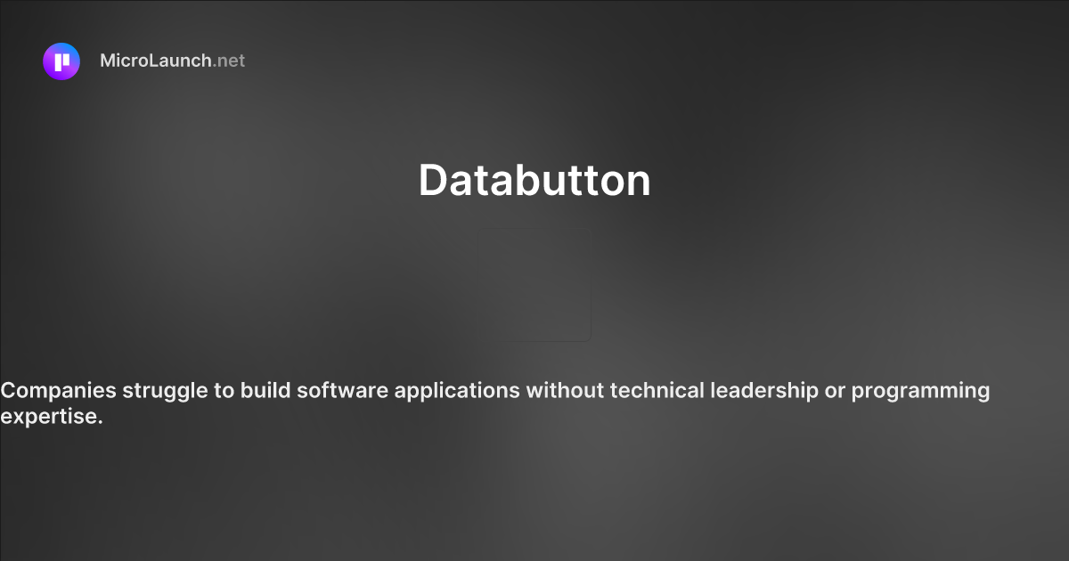 Databutton is now on Microlaunch