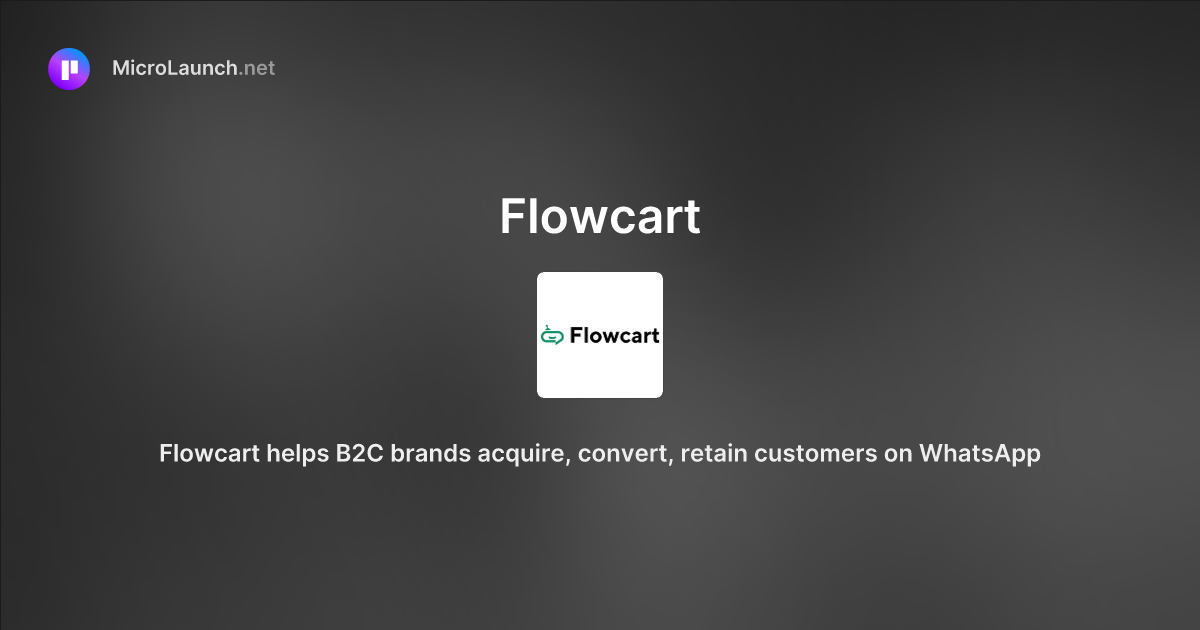 Flowcart is now on Microlaunch