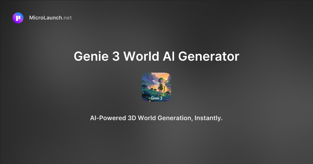 Genie 3 World Al Generator is now on Microlaunch