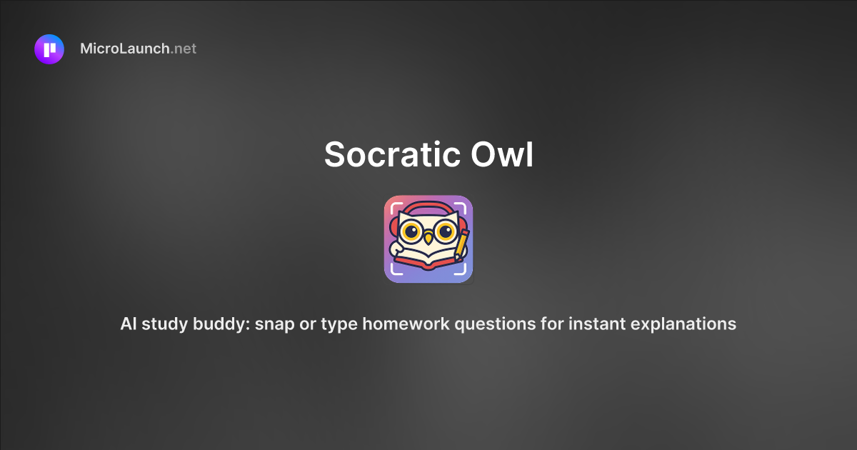 Socratic Owl is now on Microlaunch