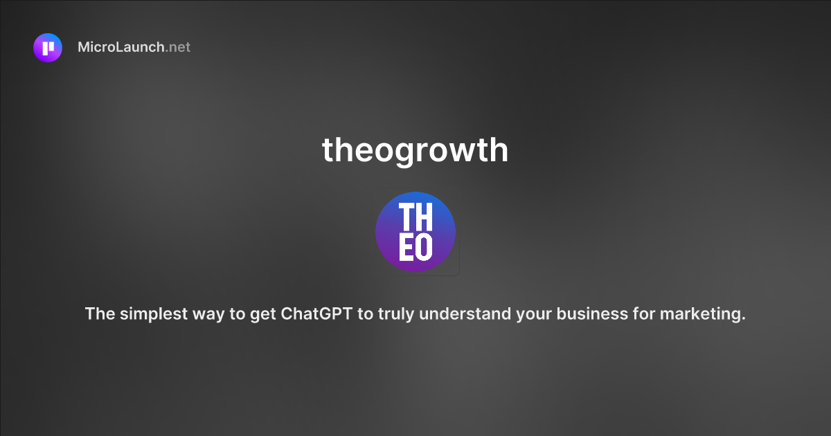Theogrowth is now on Microlaunch