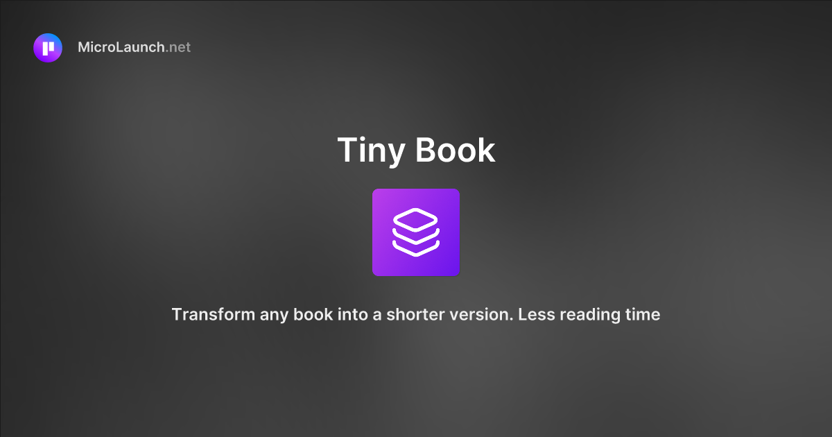 Tiny Book is now on Microlaunch