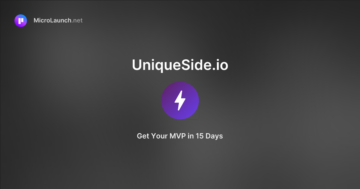 UniqueSide.io is now on Microlaunch